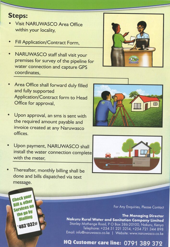 New Connection – Nakuru Rural Water and Sanitation Company Ltd